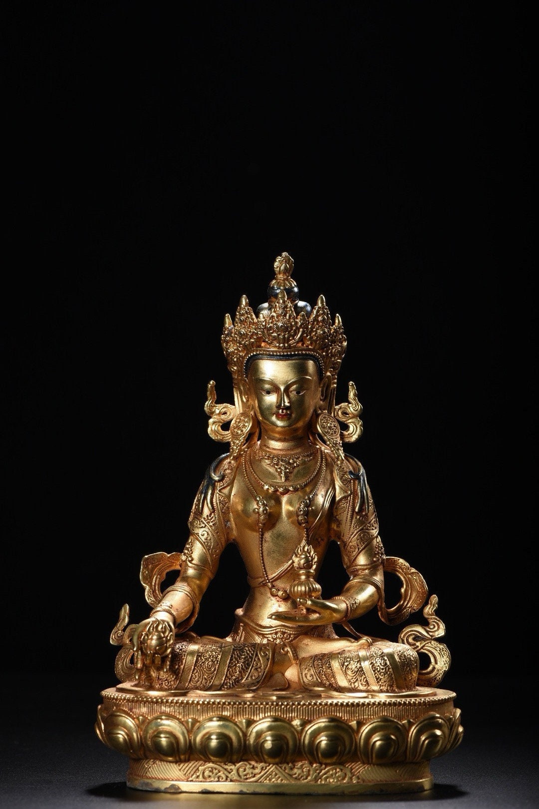 Exquisite and Rare Pure Copper Gilt Gold Tara Buddha Statue Made by ...