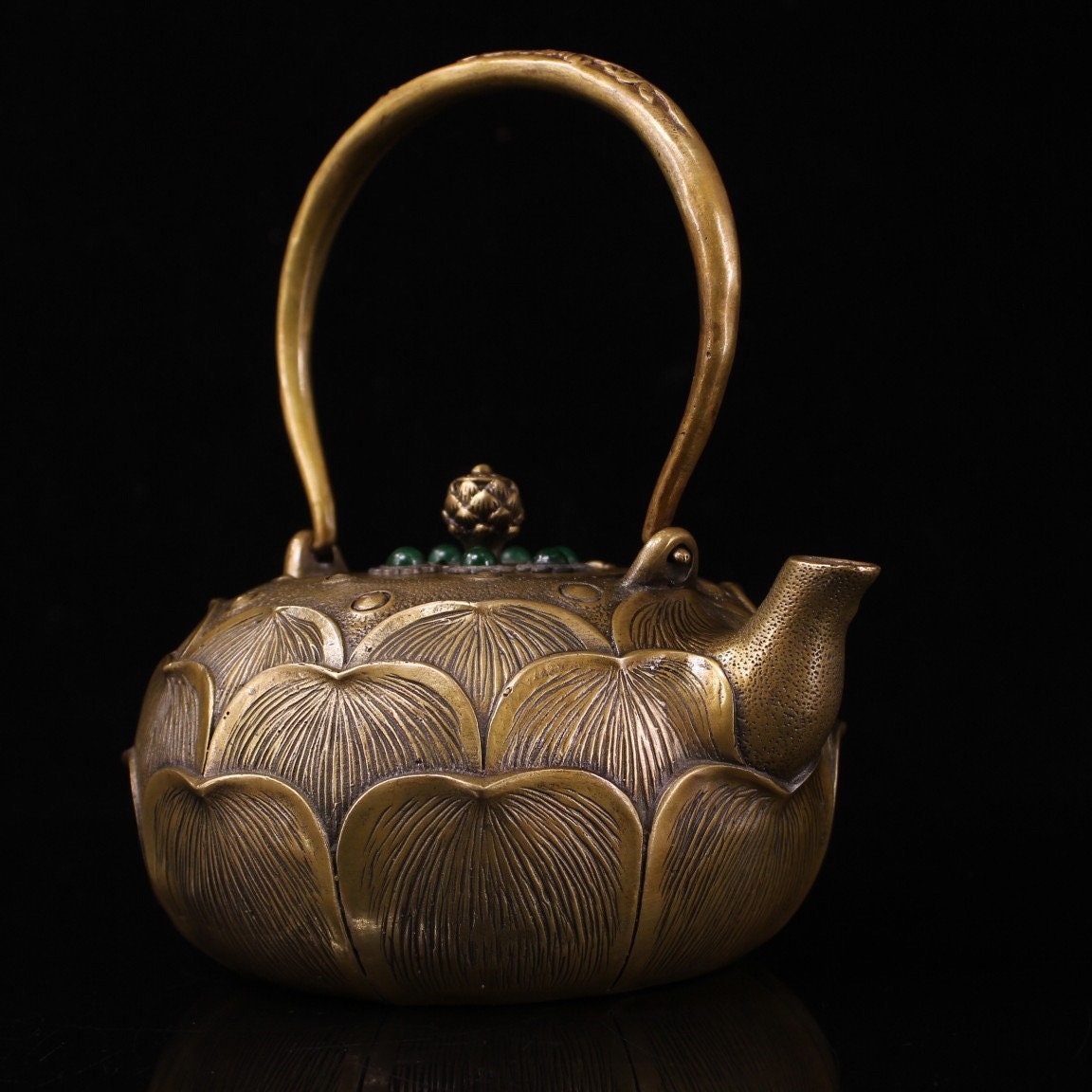 Antique Chinese Teapot Hand-made Inlaid Gemstone Hip Flask - Etsy