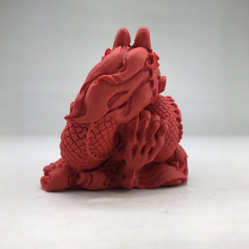 Chinese Natural Cinnabar Statue Hand-carved Image of Dragon - Etsy