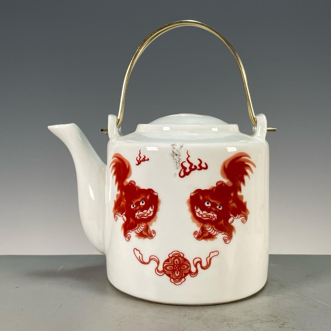 Exquisite and Rare Chinese Antique, Hand-painted, Iron-red Enamel ...
