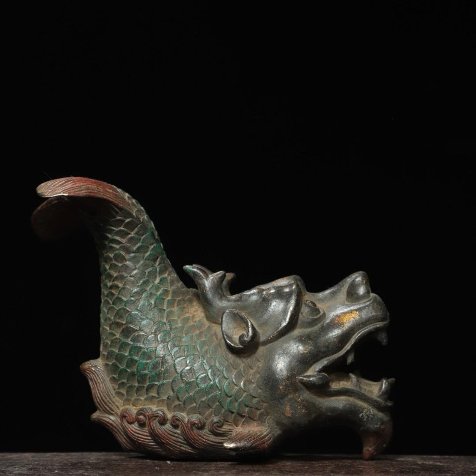 Chinese Antique Handmade Exquisite Rare Pure Copper Rubbing Gold Dragon ...