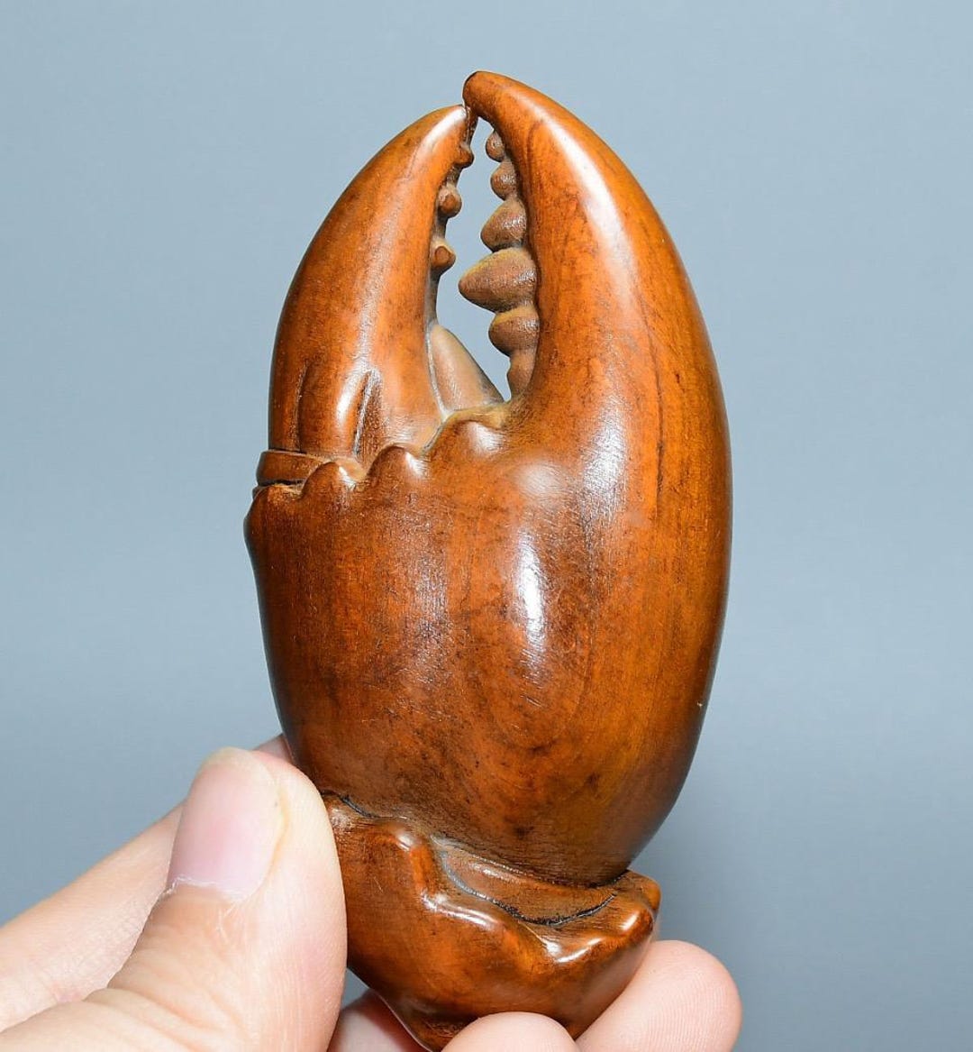 Hand-carved Boxwood Crab Claw Ornament, Rare Sculpture - Etsy
