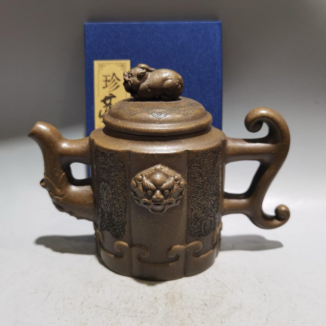 Chinese Antique Hand-painted Clay Exquisite Rare Ruyi Pixiu Teapot ...