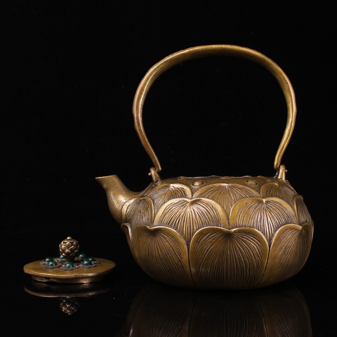 Antique Chinese Teapot Hand-made Inlaid Gemstone Hip Flask - Etsy