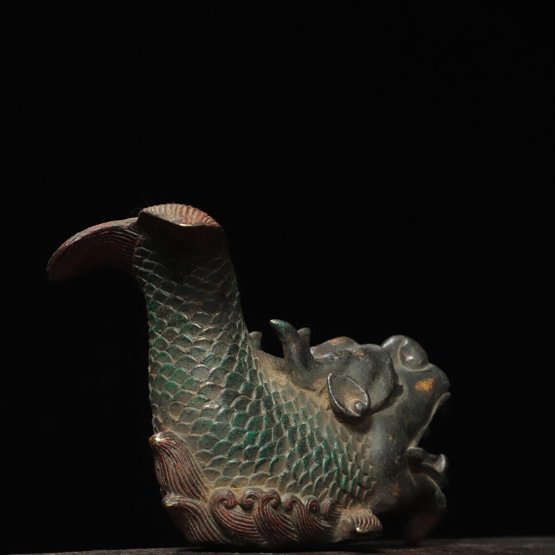 Chinese Antique Handmade Exquisite Rare Pure Copper Rubbing Gold Dragon ...