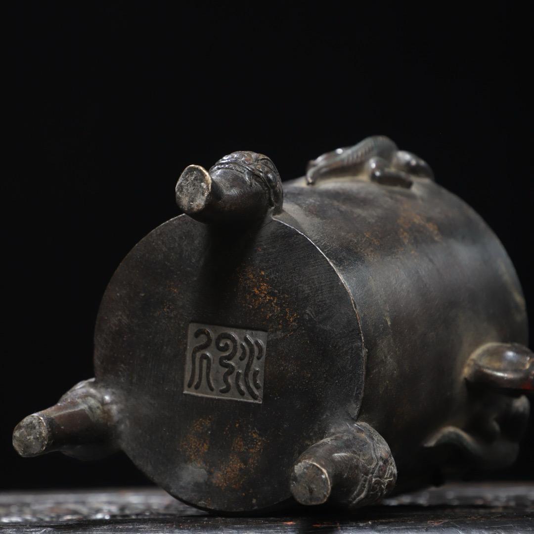 Exquisite and Rare Pure Copper Animal Face Carbon Stove Ornament ...