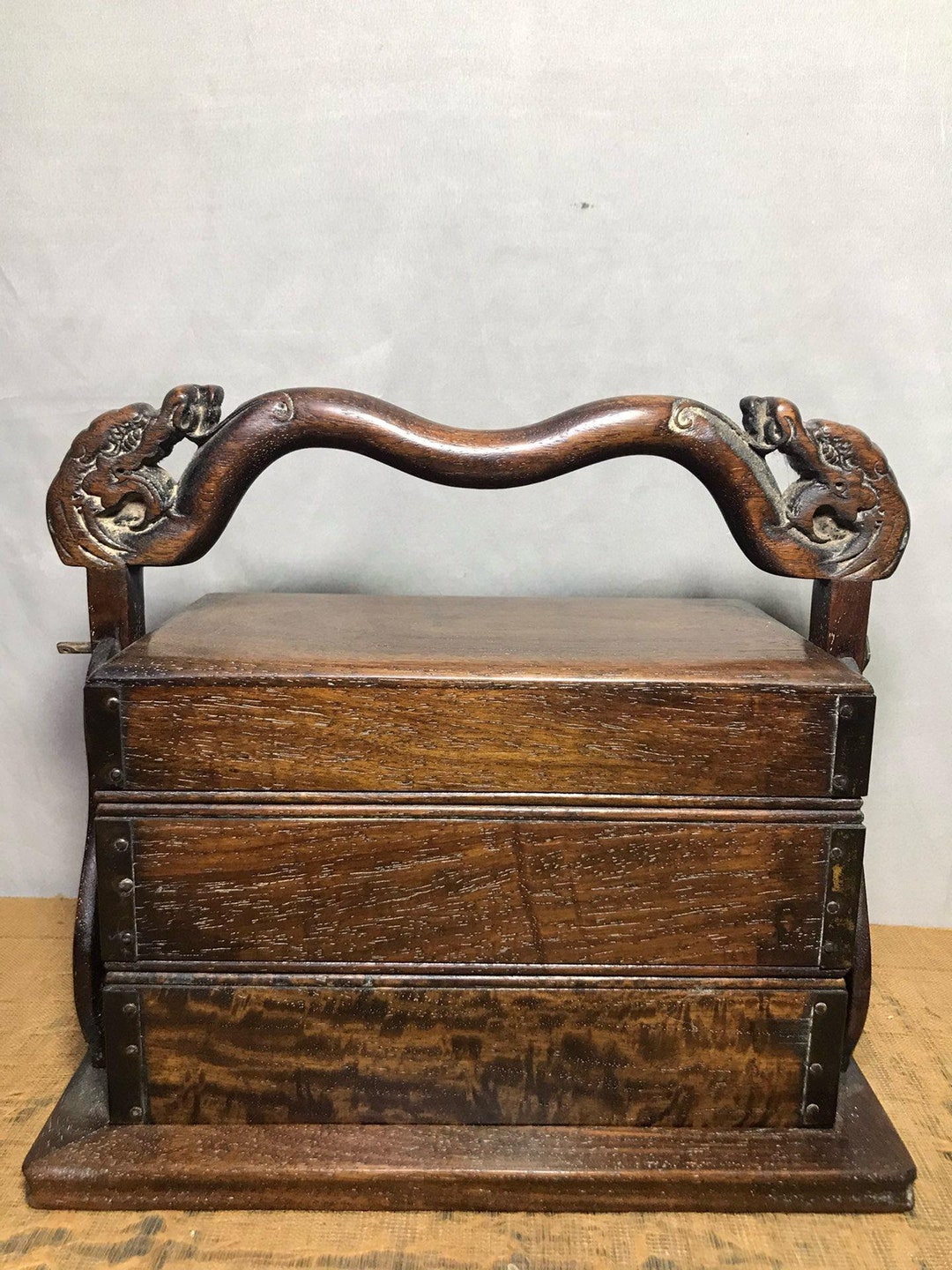 Chinese Antique Pure Hand-carved Exquisite Rare Rosewood Animal Head ...