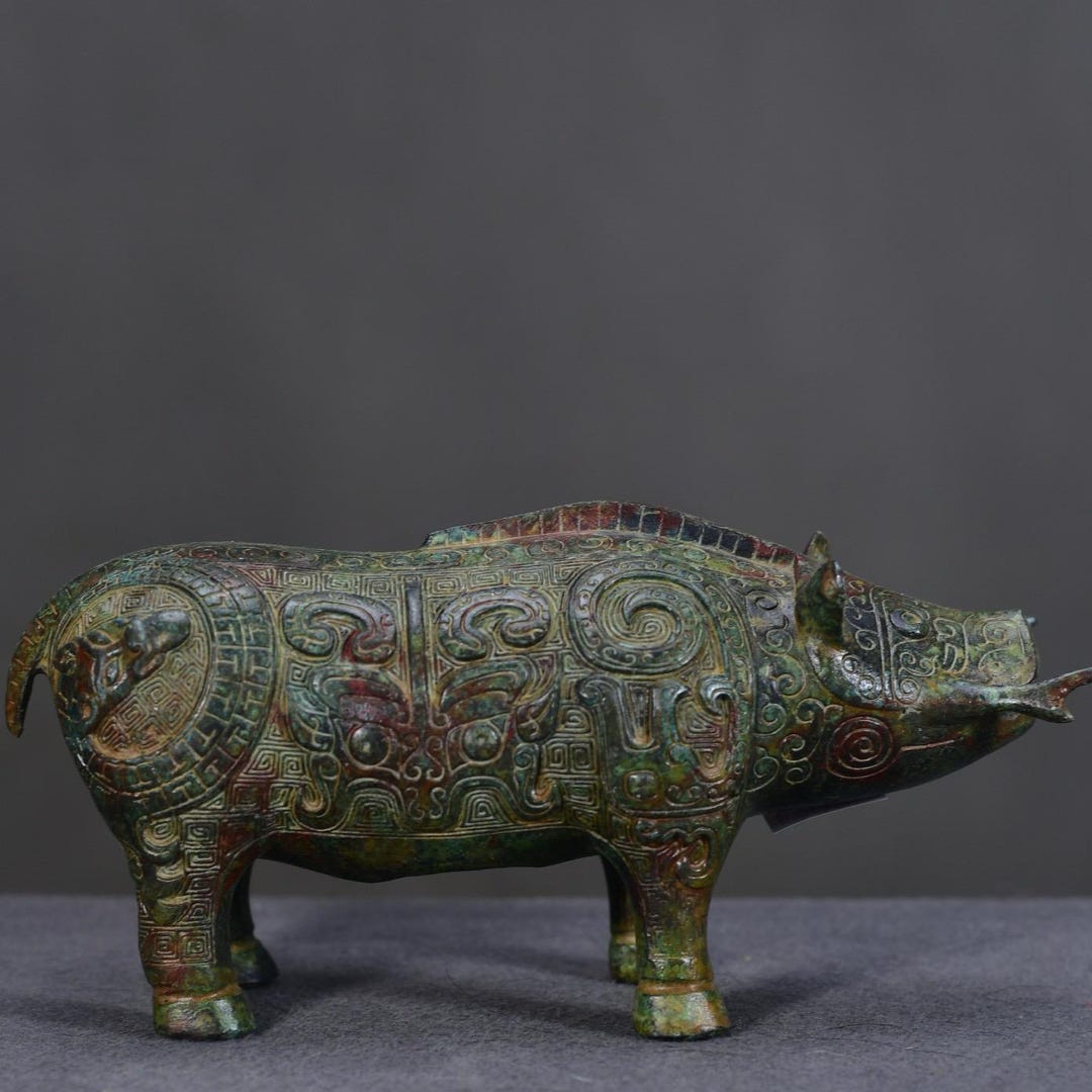 Exquisite and Rare Bronze Bull-shaped Statue, Handcrafted From Chinese ...