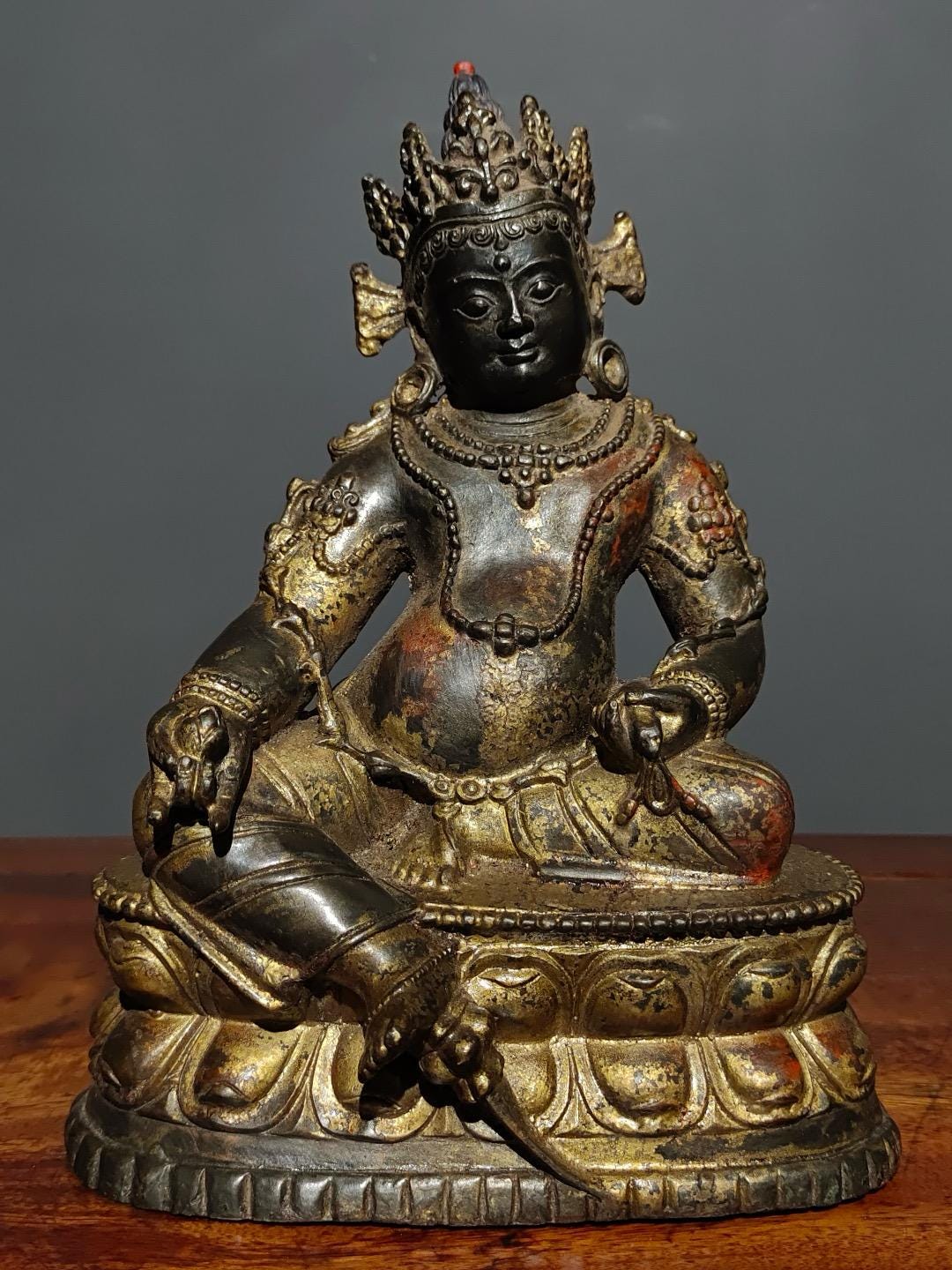 Chinese Antique Pure Hand-made Exquisite Rare Pure Copper Mud Gold ...