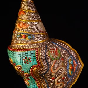 Chinese Antique Pure Hand-made Large Exquisite Rare Natural Conch ...