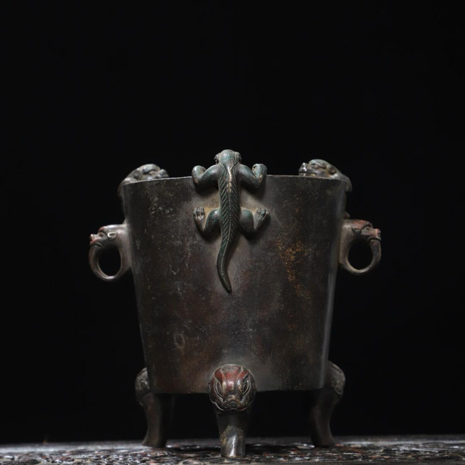 Exquisite and Rare Pure Copper Animal Face Carbon Stove Ornament ...