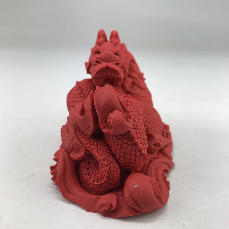 Chinese Natural Cinnabar Statue Hand-carved Image of Dragon - Etsy