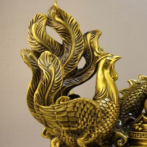 Chinese Antique Handmade Exquisite and Rare Pure Copper Gilt Dragon and ...