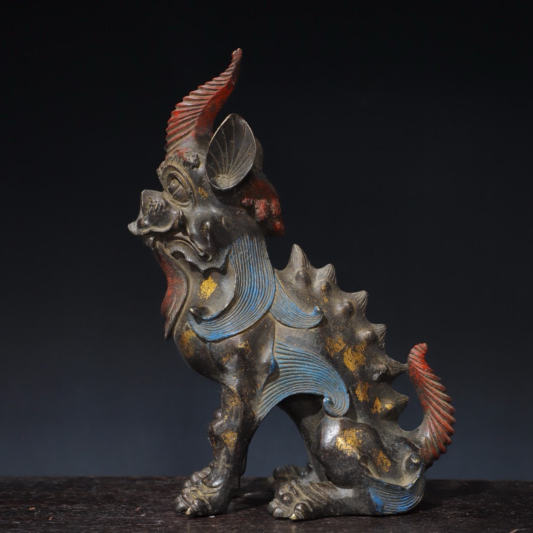 Exquisite and Rare Pure Copper Unicorn Statue Ornaments Handmade From ...