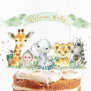 Safari Baby Shower Cake Topper Safari Animals Centerpiece - Etsy