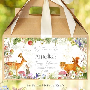 Woodland Party Supplies, Enchanted Forest Gable Box Labels, Woodland ...