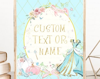Cinderella Birthday Party Supplies, Cinderella Party Sign, Princess ...