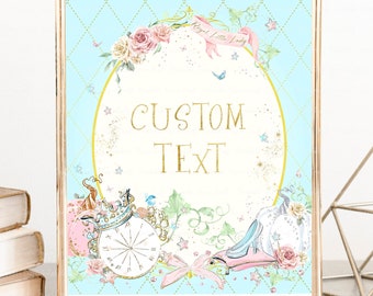 Cinderella Party Supplies, Cinderella Party Sign, Princess Birthday ...