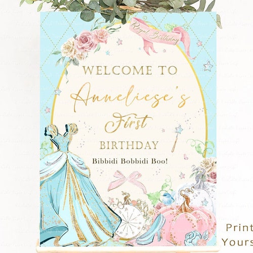 Cinderella Party Supplies Cinderella Party Sign Princess - Etsy