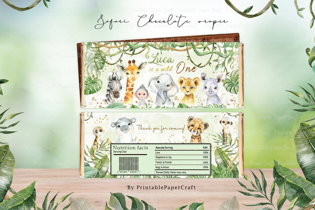 Safari Party Supplies, Safari Animals Chocolate Wrapper, Safari Candy ...