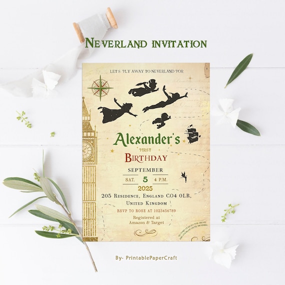 Peter Pan Birthday Party Invitation Wording