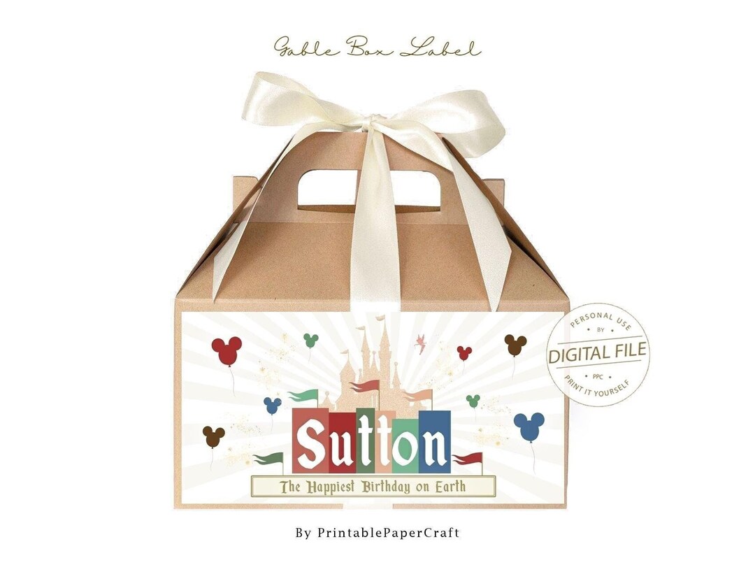 Printable Gable Box Labels, 1st Birthday Party, Baby Shower Decor ...