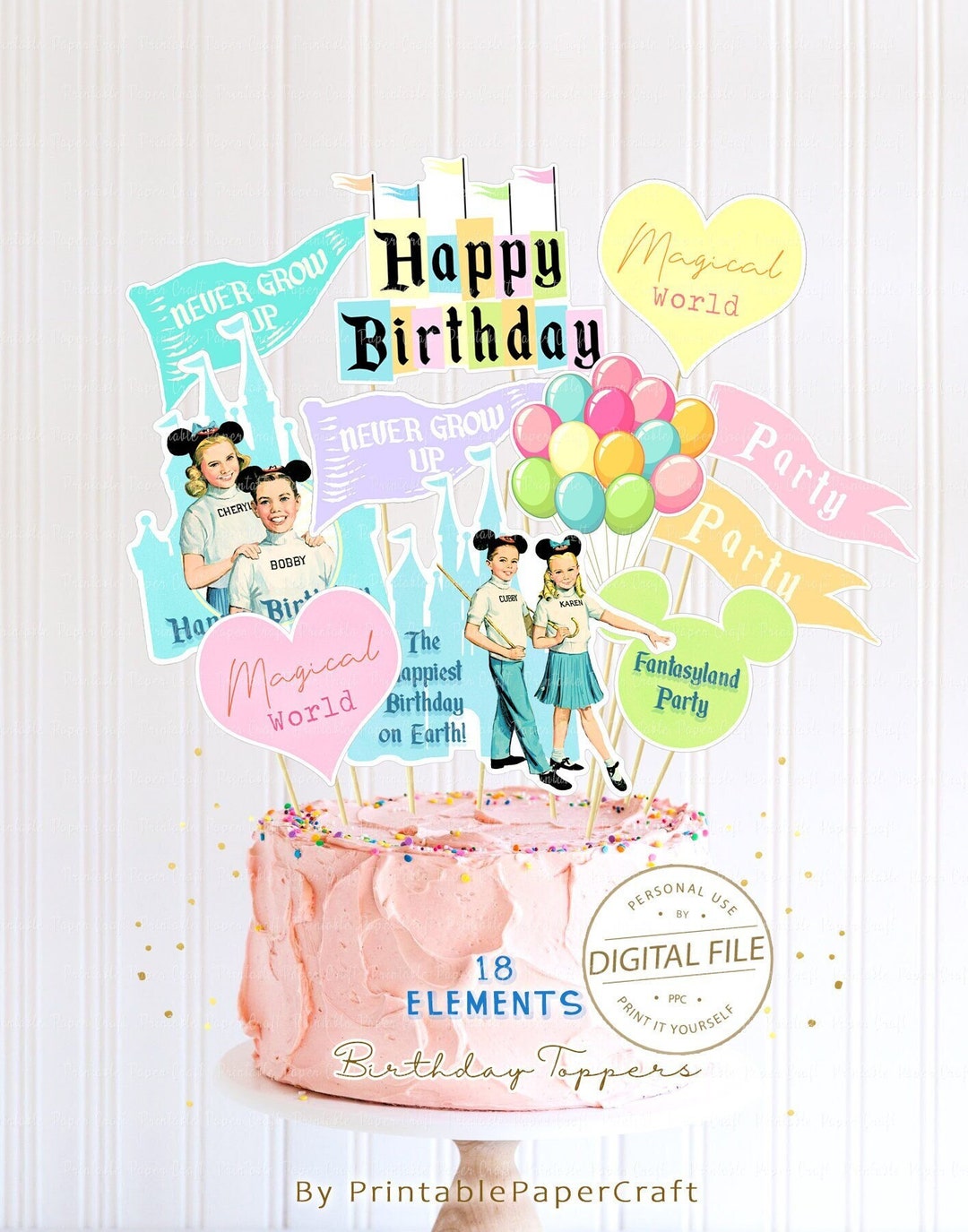 Birthday Cupcake Toppers, Birthday Cake Decor, 1st Birthday Party Decor ...