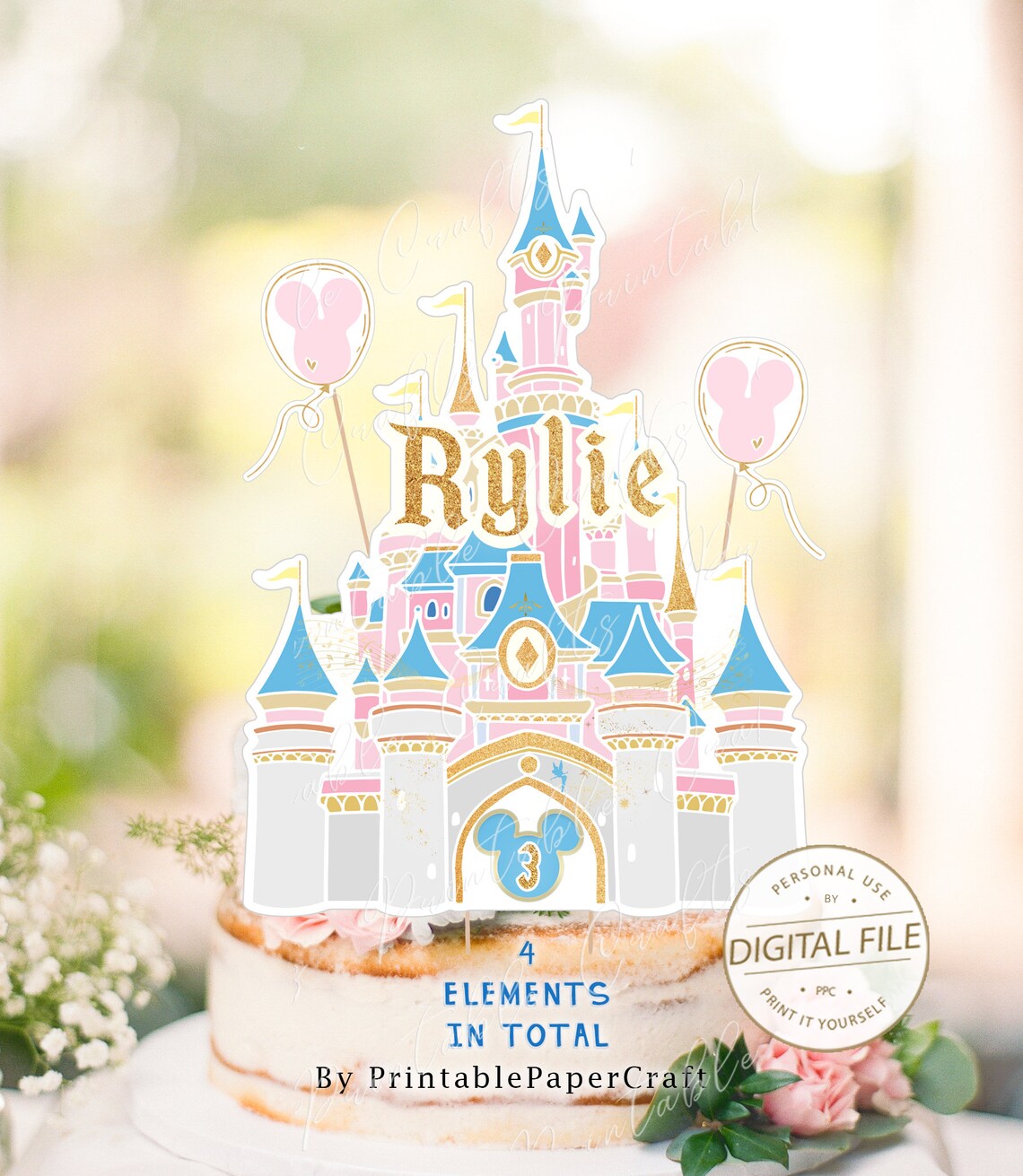 Birthday Cake Topper, Magical Birthday Party Supplies, Princess ...