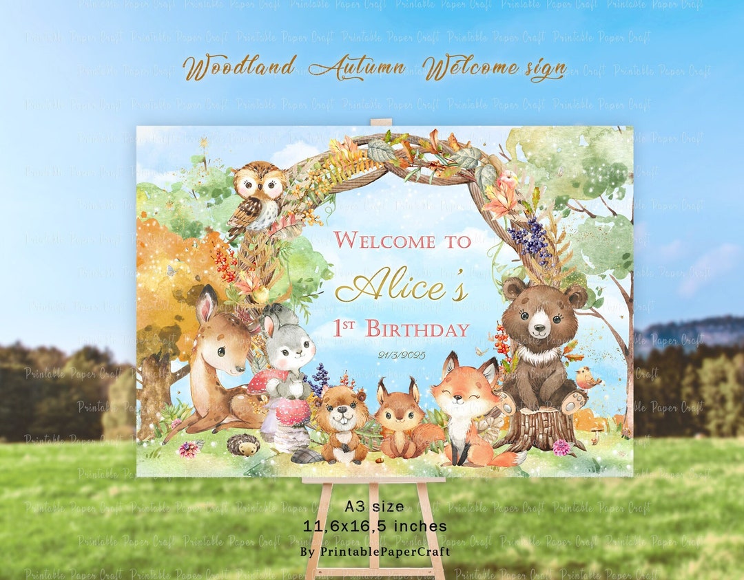 Woodland Party Supplies, Woodland Baby Shower Sign, Woodland Welcome ...