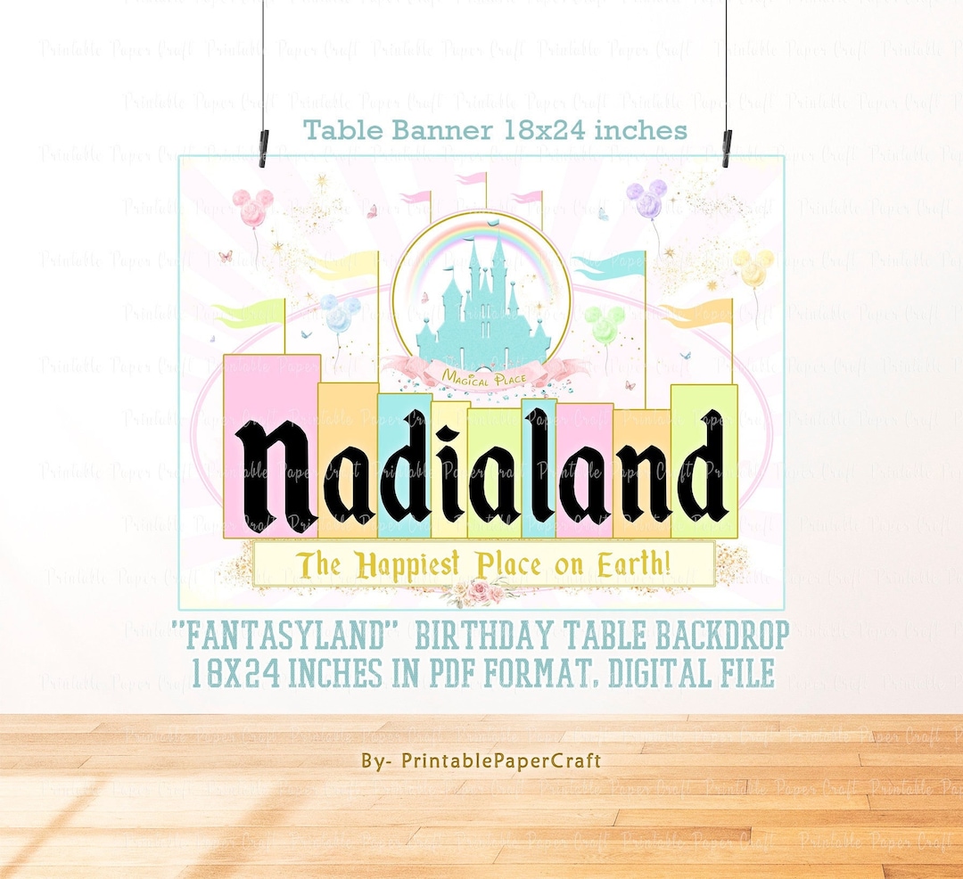 Personalized Birthday Party Backdrop, 1st Birthday Party Sign, Princess ...