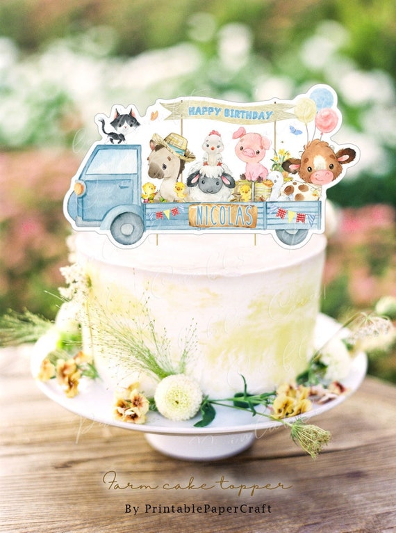 Farm Birthday Party Farm Animals Cake Topper Farm 1st | Etsy
