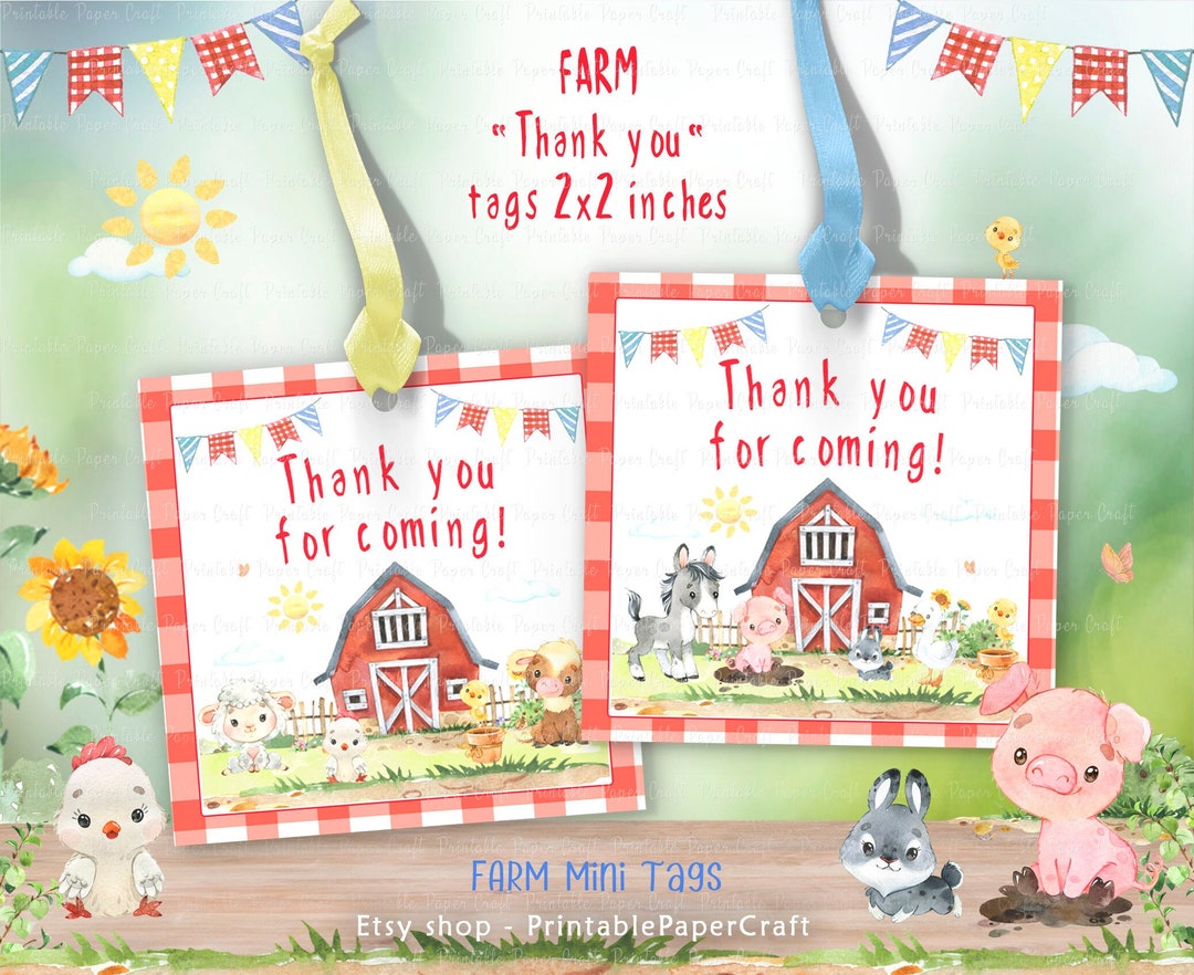 Farm Labels, Farm Party Supplies, Farm Animals Birthday, Barn Party ...