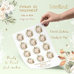 Woodland Favor Tags, Woodland Birthday Stickers, Woodland Baby Shower ...