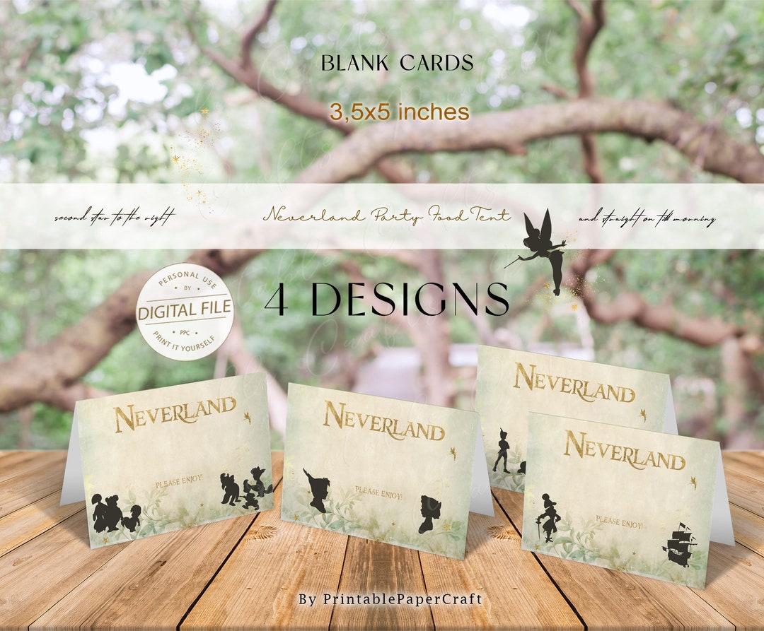 Peter Pan Food Labels, Peter Pan Party Supplies, Party Food Cards ...