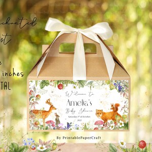 Woodland Party Supplies Enchanted Forest Gable Box Labels - Etsy