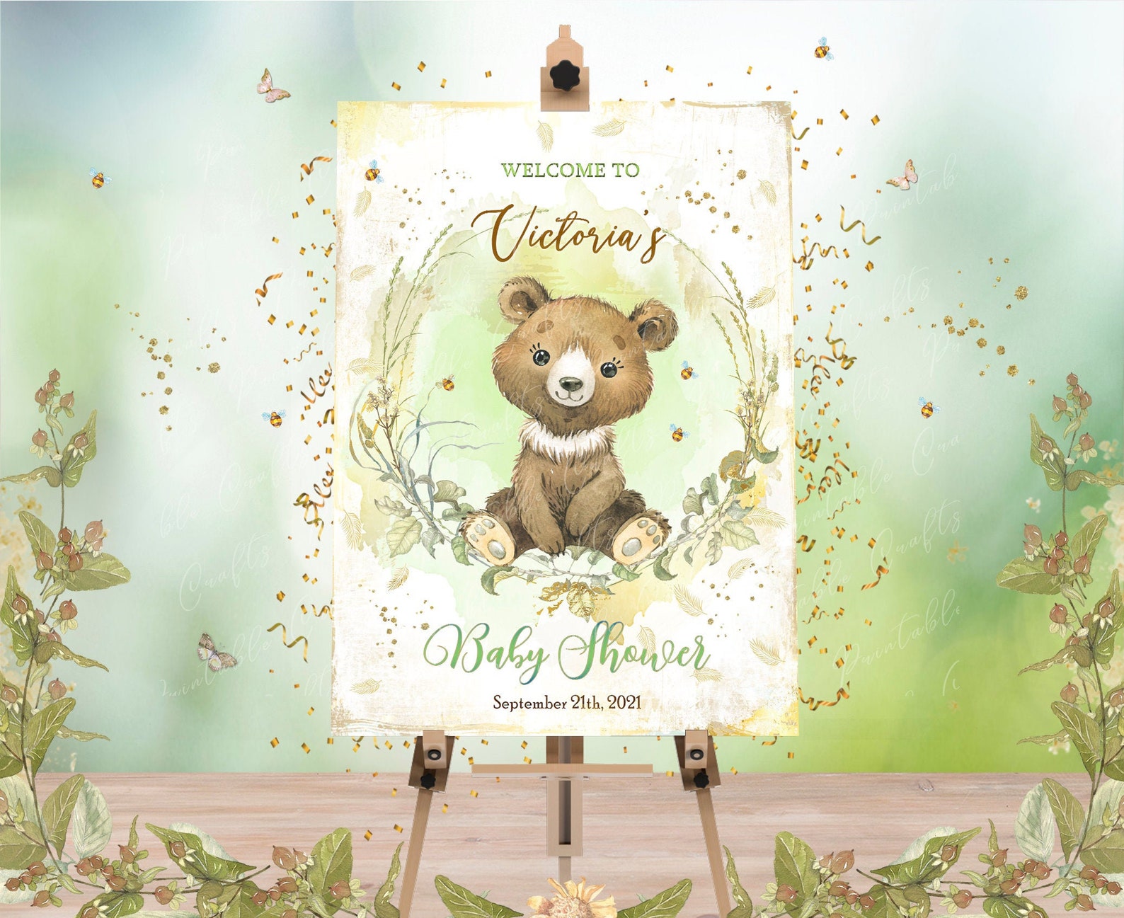 Teddy Bear Baby Shower Sign Teddy Bear Welcome Sign Bear | Etsy