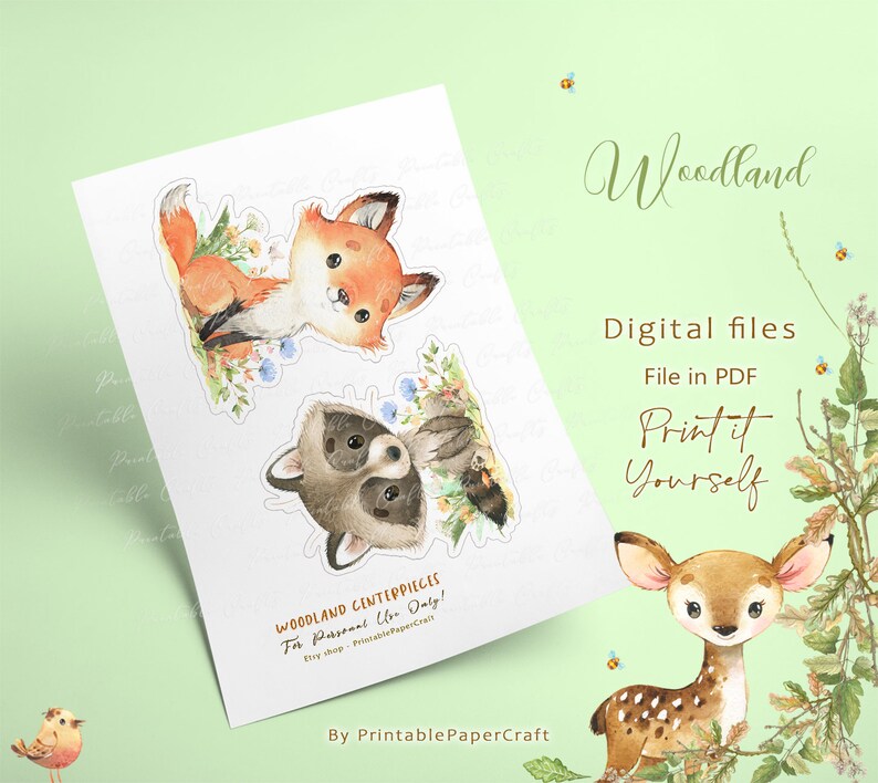 Printable Woodland Centerpieces Woodland Animals Birthday - Etsy