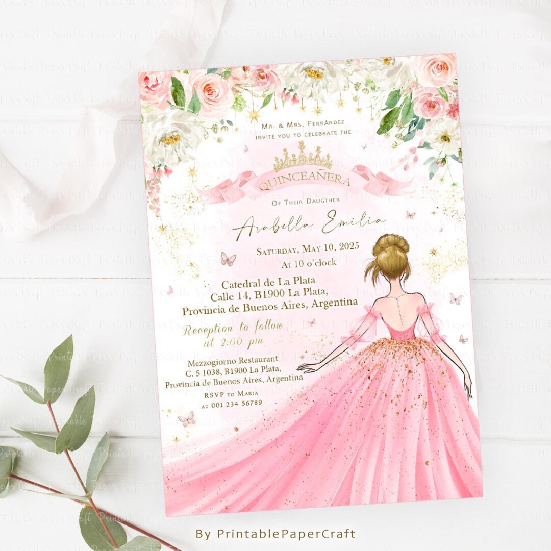 Quinceañera Birthday Invitation, Quinceañera Party Supplies, Mis Quince ...