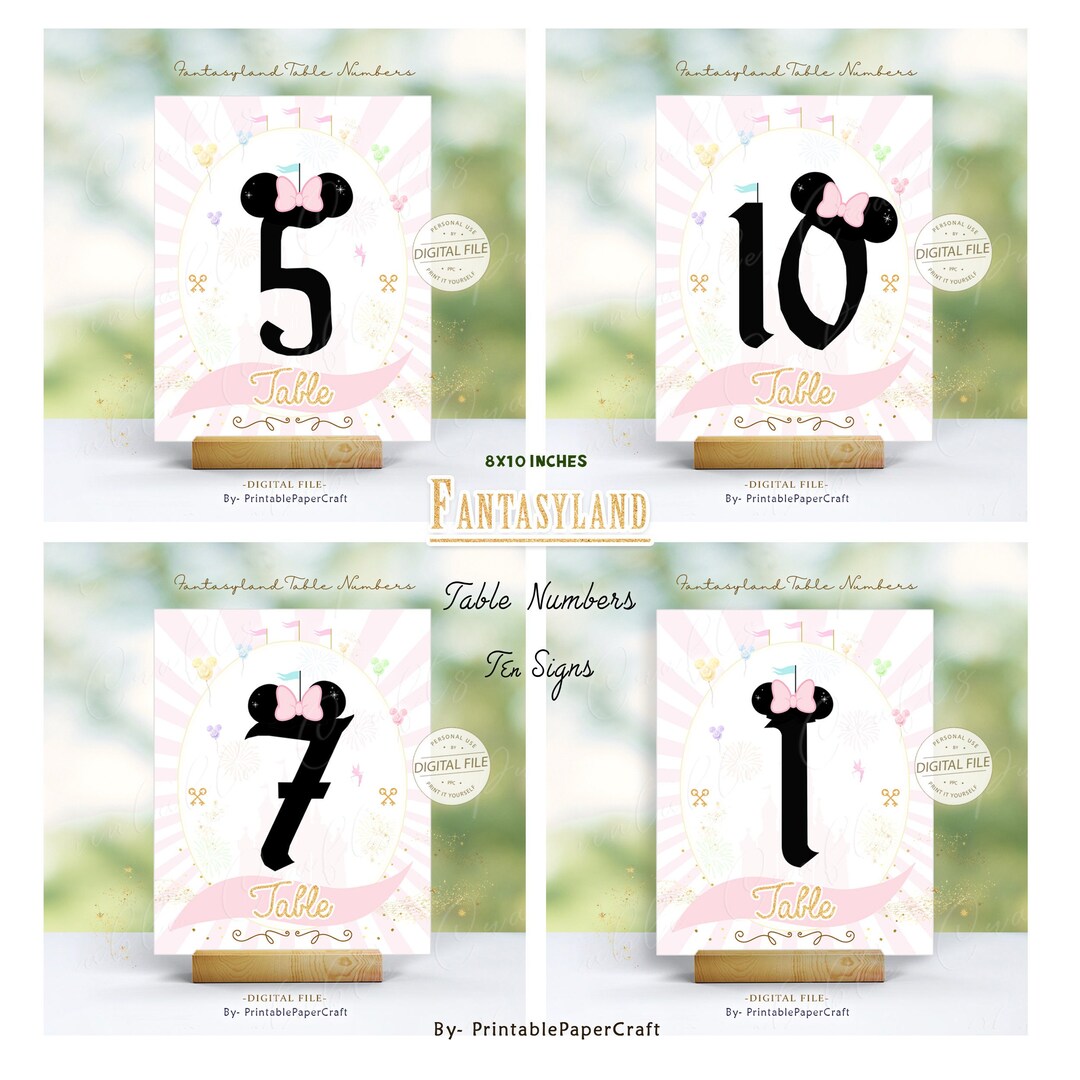 Table Numbers, Birthday Party Sign, Baby Shower Party Decor, Magical ...