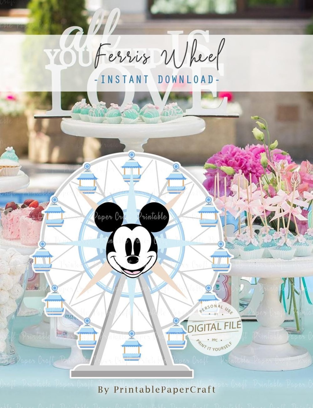 Baby Shower Decor, Ferris Wheel Cutout, Stand up Prop, 1st Birthday ...