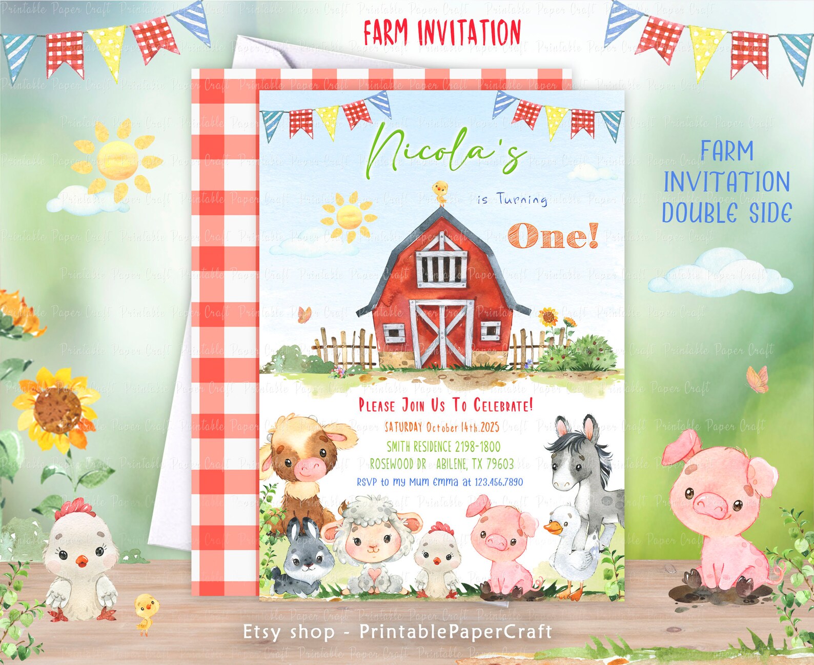 Farm Invitation Farm Birthday Invitation Farm Baby Shower - Etsy