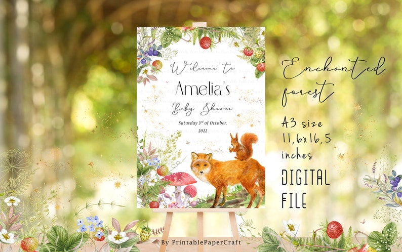 Woodland Party Sign Enchanted Forest Welcome Sign Woodland - Etsy