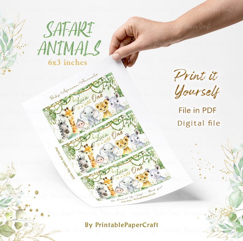 Safari Gable Box Labels Jungle 1st Birthday Safari Baby - Etsy