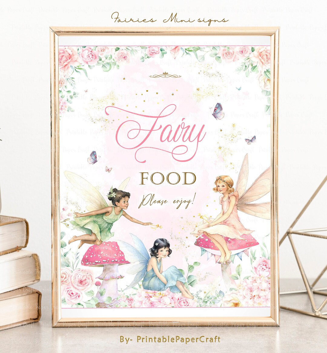 Fairy Food Table Sign, Fairy Party Supplies, Fairy Party Sign, Fairy ...