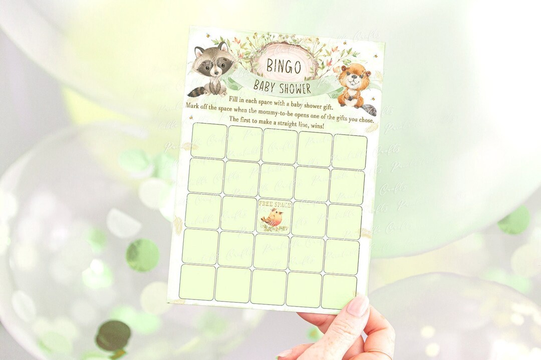 Woodland Baby Shower Games, Woodland 'bingo' Baby Shower Game, Woodland ...