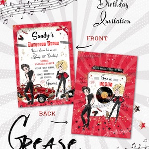 Digital Retro 1950s Birthday Party Invitation, Fifties Birthday ...