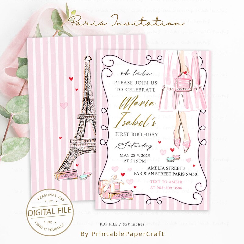 Paris Invitation - Etsy