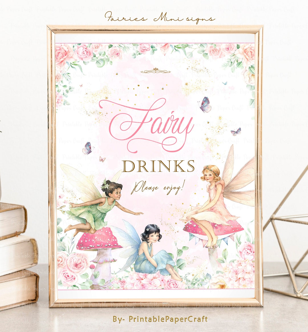 Fairy Party Supplies, Fairy Drinks Table Sign, Fairy Birthday Party ...
