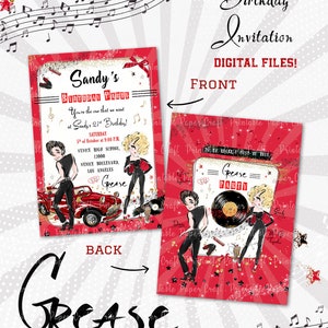Digital Retro 1950s Birthday Party Invitation, Fifties Birthday ...