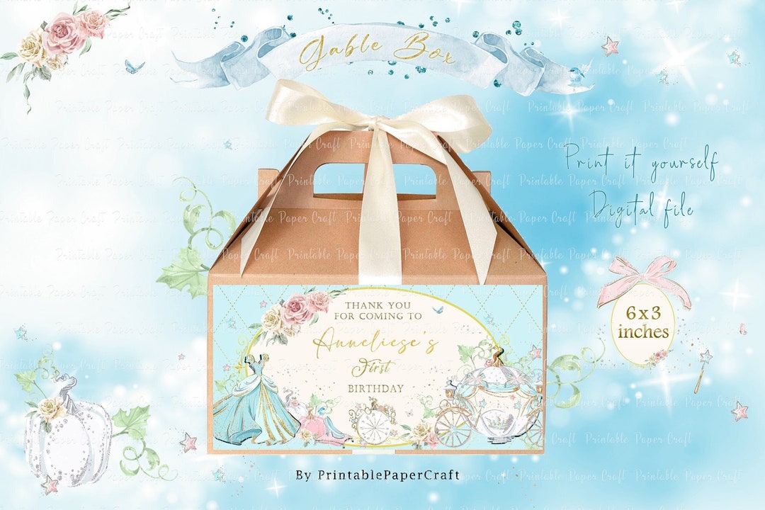Cinderella Gable Box Labels, Cinderella 1st Birthday, Cinderella Baby ...